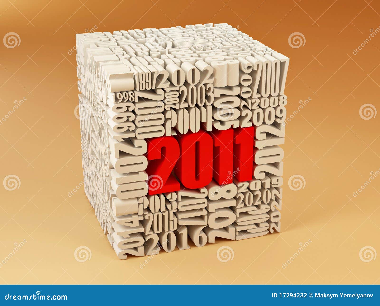 New Year 2011. Cube Consisting of the Numbers Stock Illustration ...