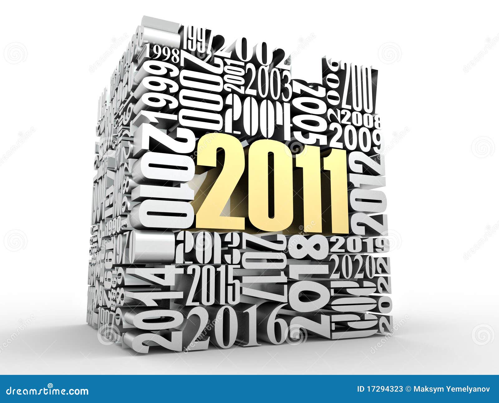New Year 2011. Cube Consisting of the Numbers Stock Illustration ...