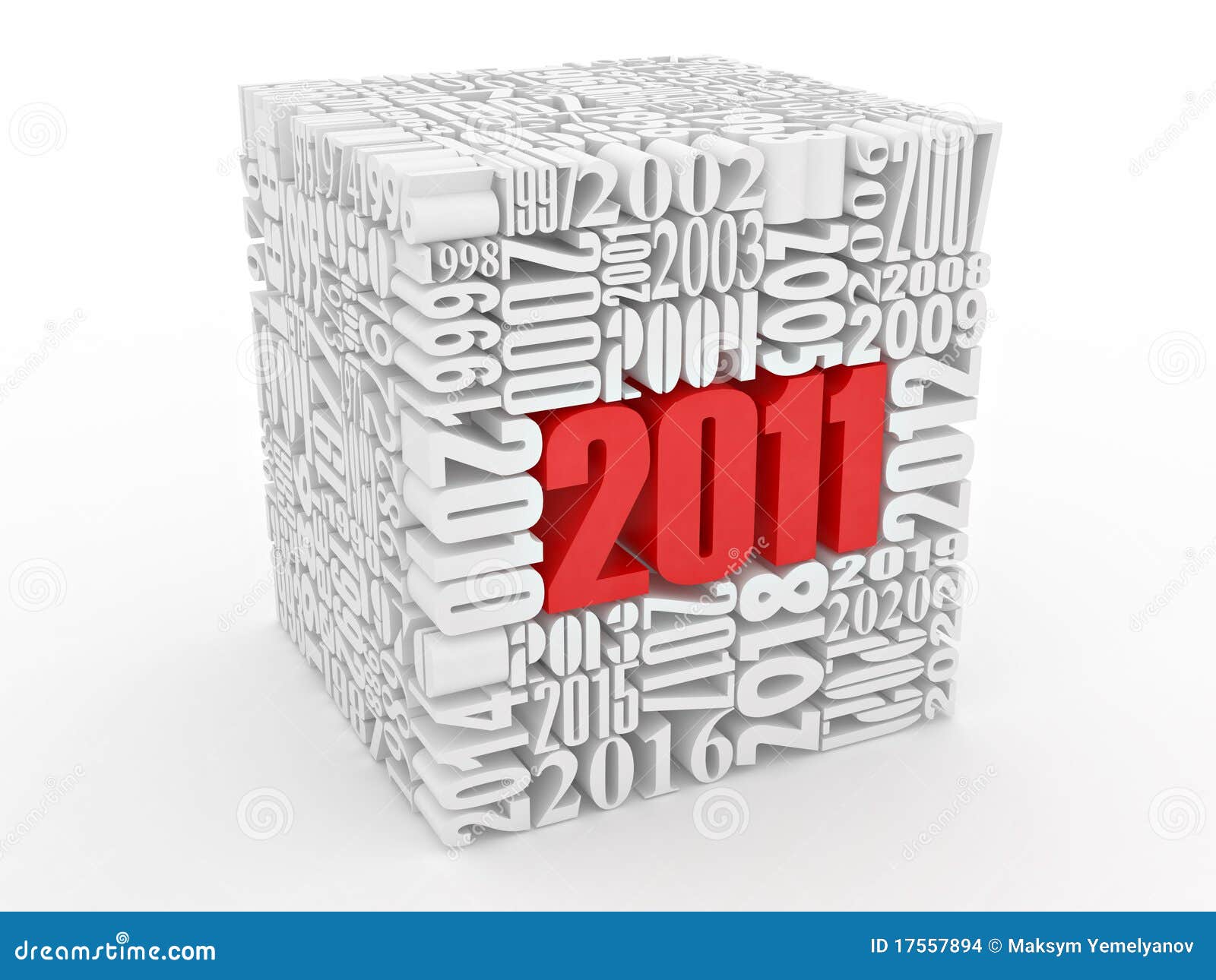 New Year 2011. Cube Consisting of the Numbers Stock Illustration ...