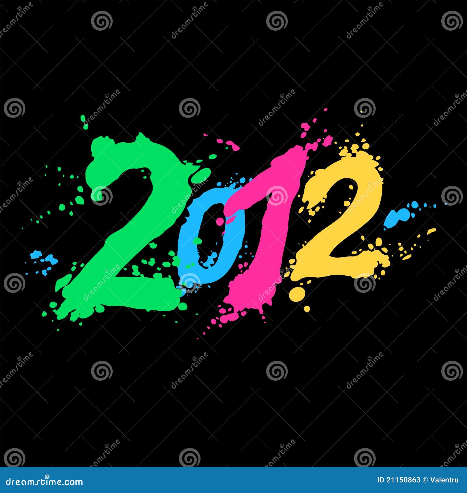 New year 2012 stock vector. Illustration of pink, beginning - 21150863