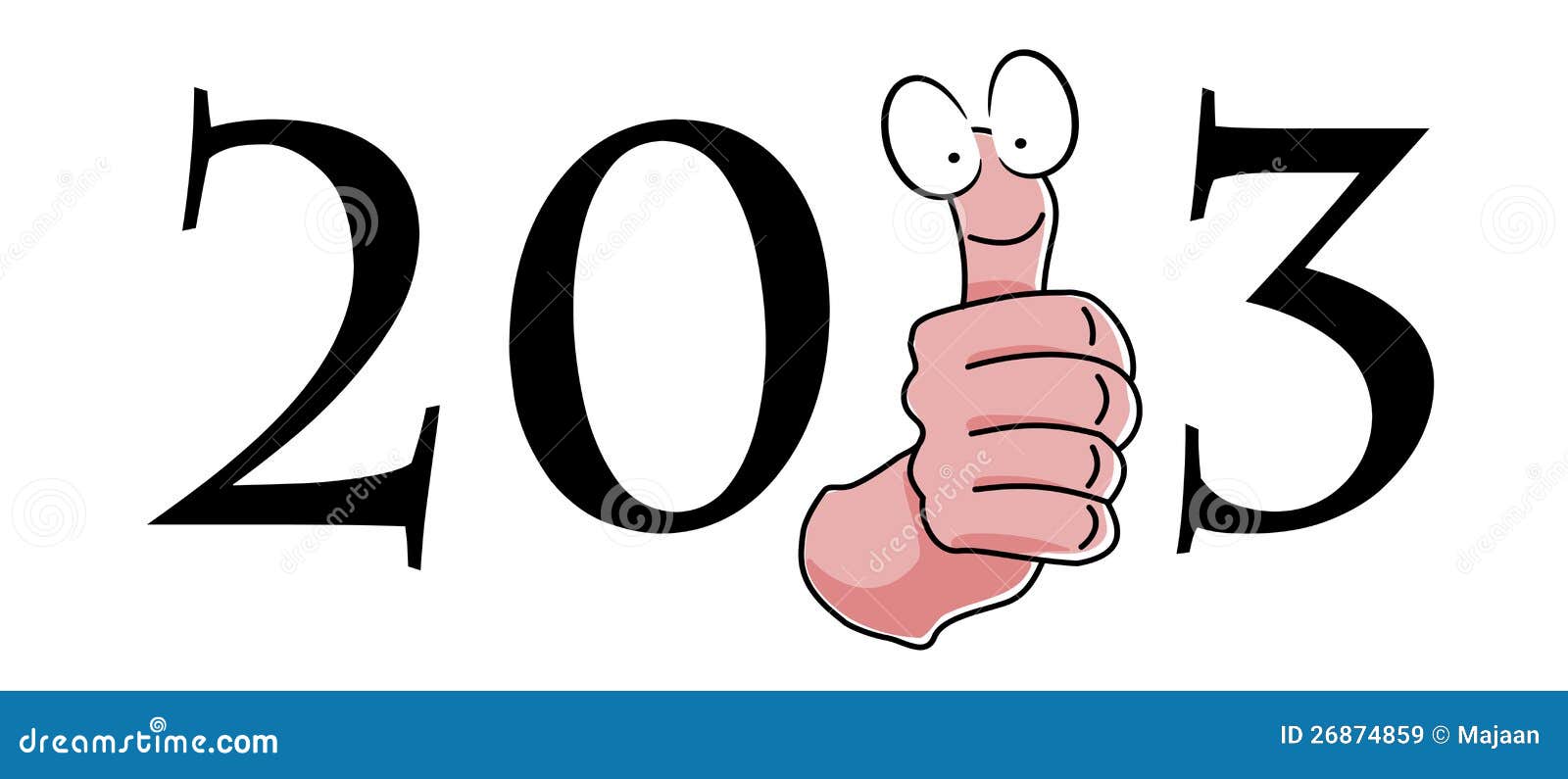 New Year 2013 Logo with Smiling Thumbs Up (vector) Stock Vector ...