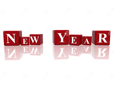 New Year in 3d cubes stock illustration. Illustration of connect - 16357968