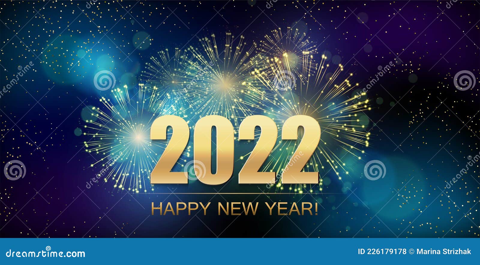 2022 New Year Abstract Background with Fireworks. Vector Stock Vector ...