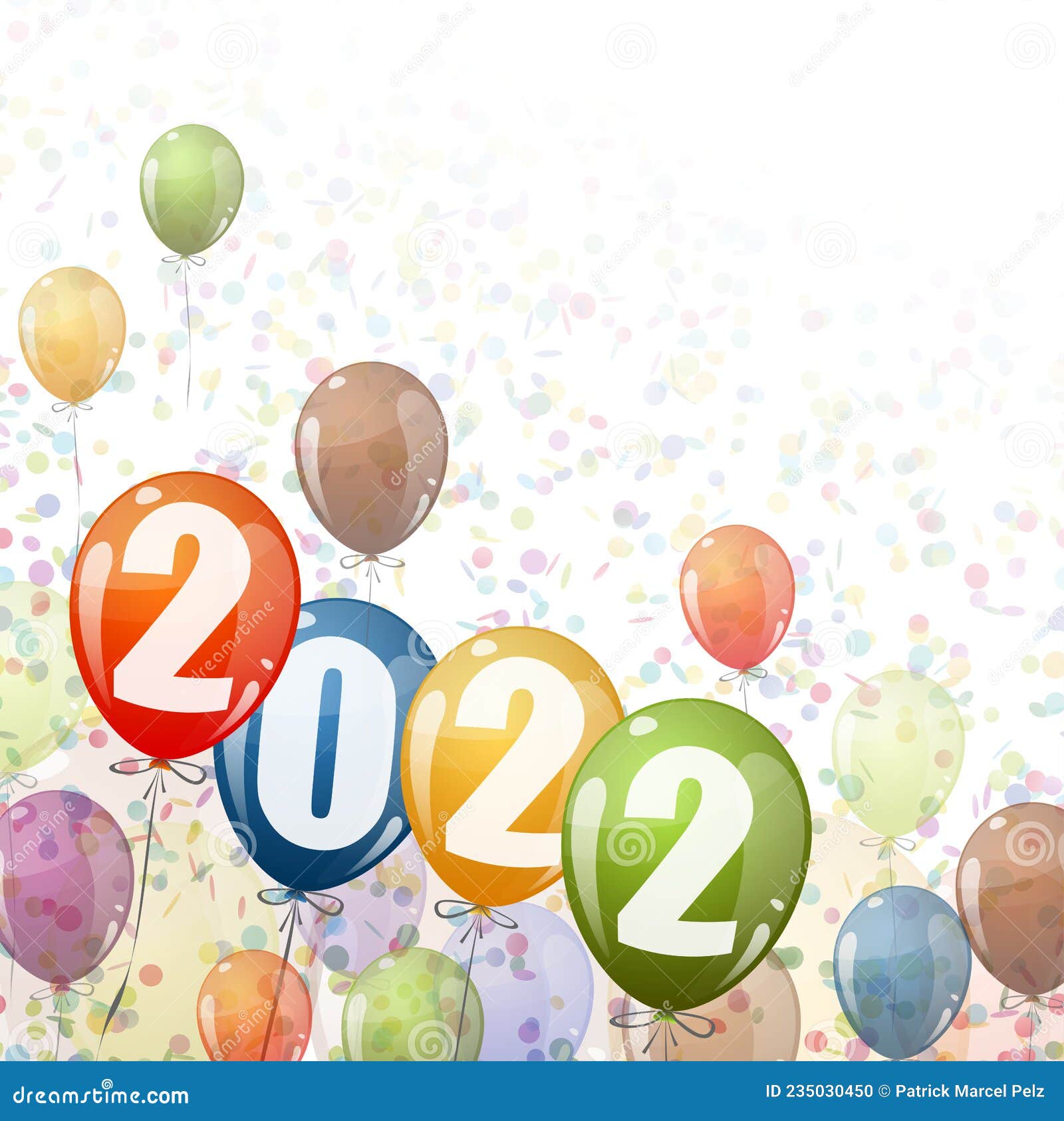 New Year 2022 balloons stock vector. Illustration of colorful - 235030450