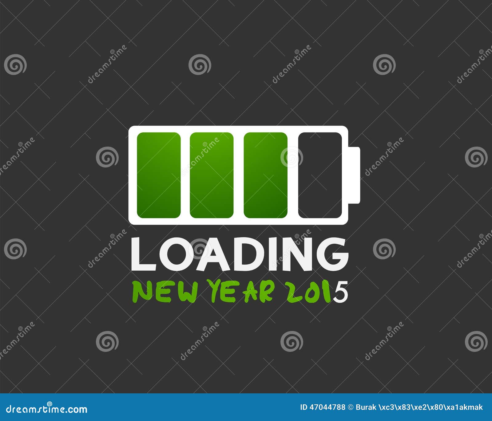 2015 New Year Battery Charge Loading Stock Vector - Illustration of ...