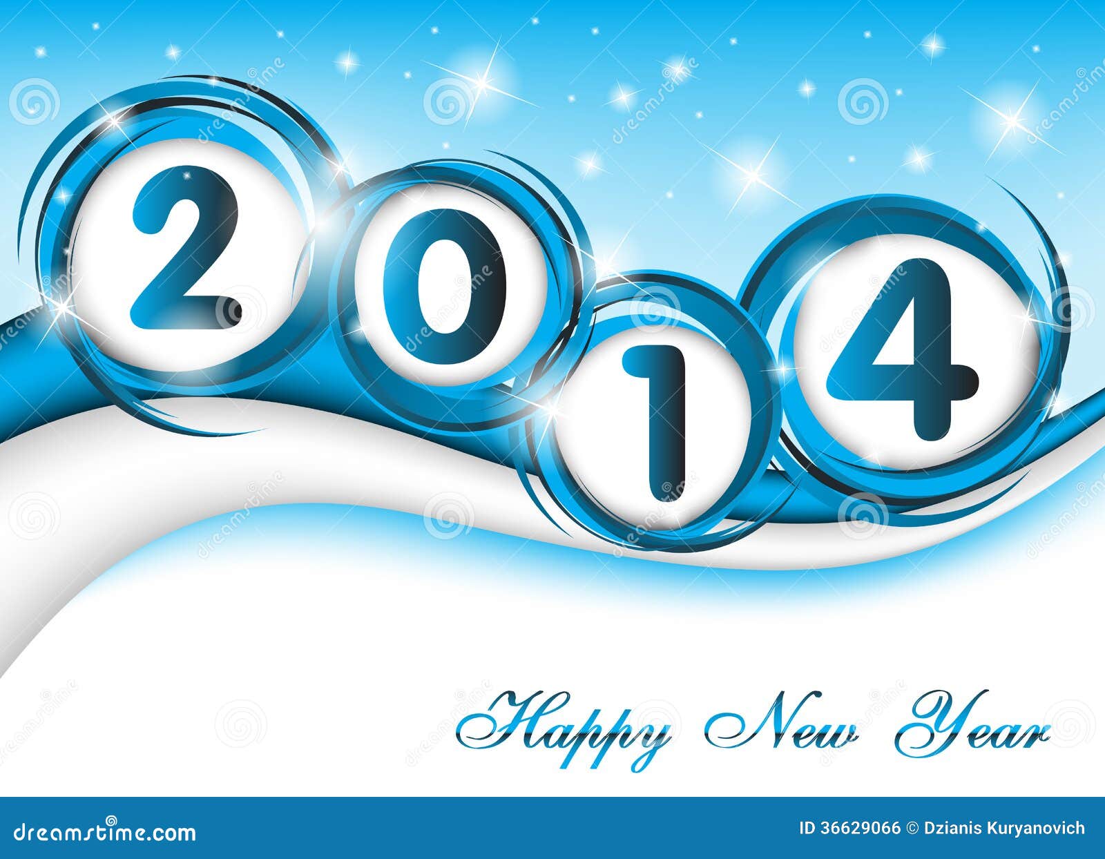 New Year 2014 in Blue Background Stock Vector - Illustration of ...