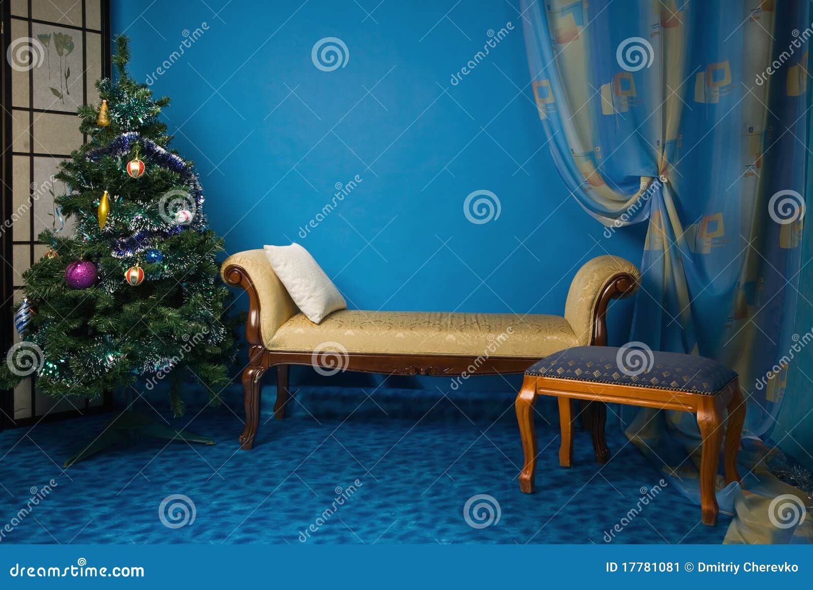 New Year Boudoir in the Blue Colors Stock Image - Image of house ...