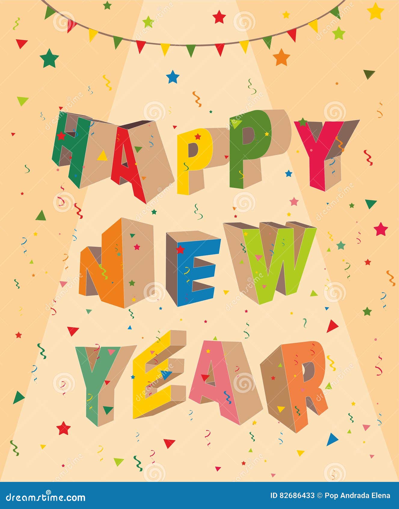 New year card design stock vector. Illustration of date - 82686433