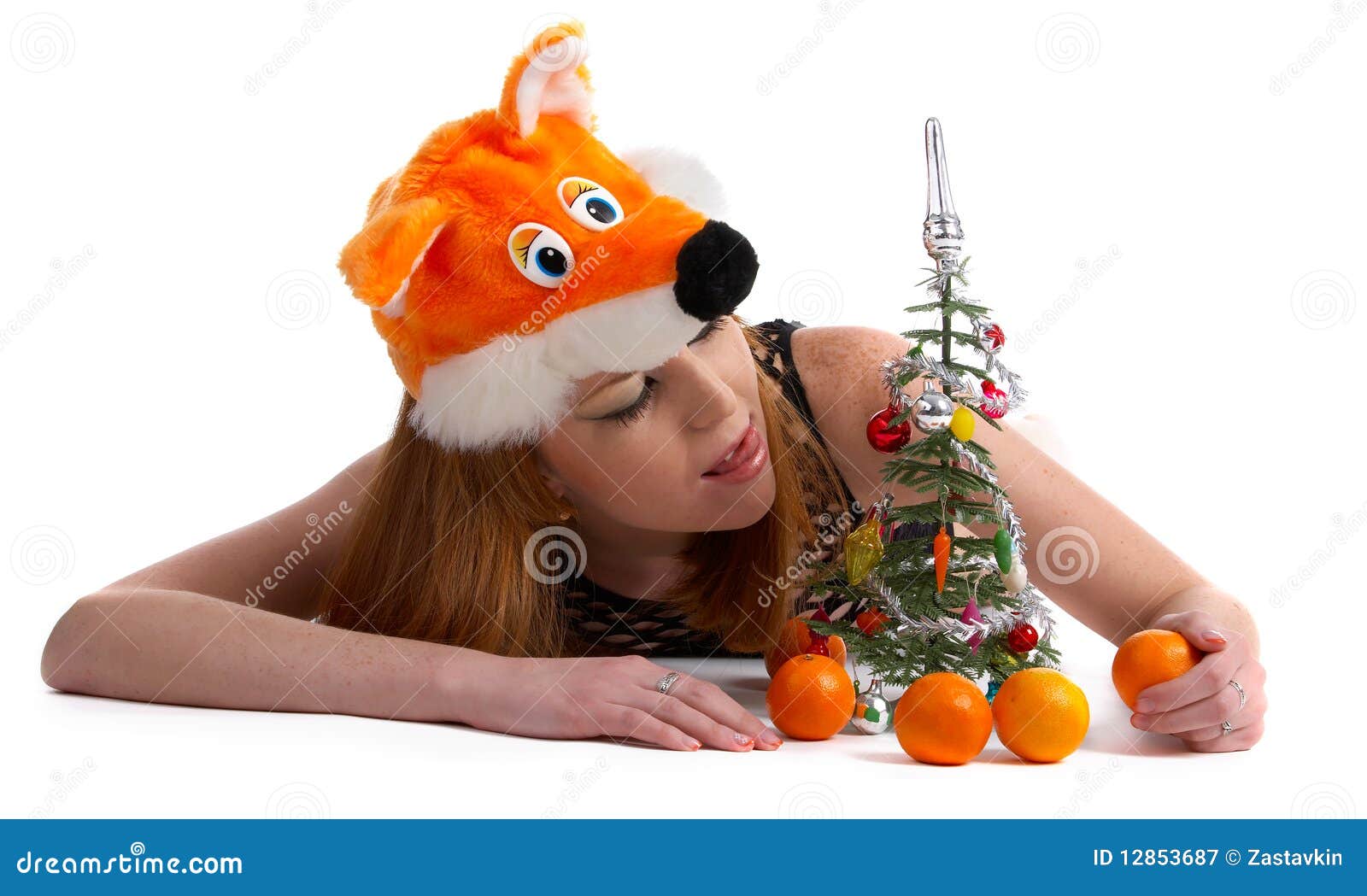 New year celebrating model stock image. Image of expression - 12853687