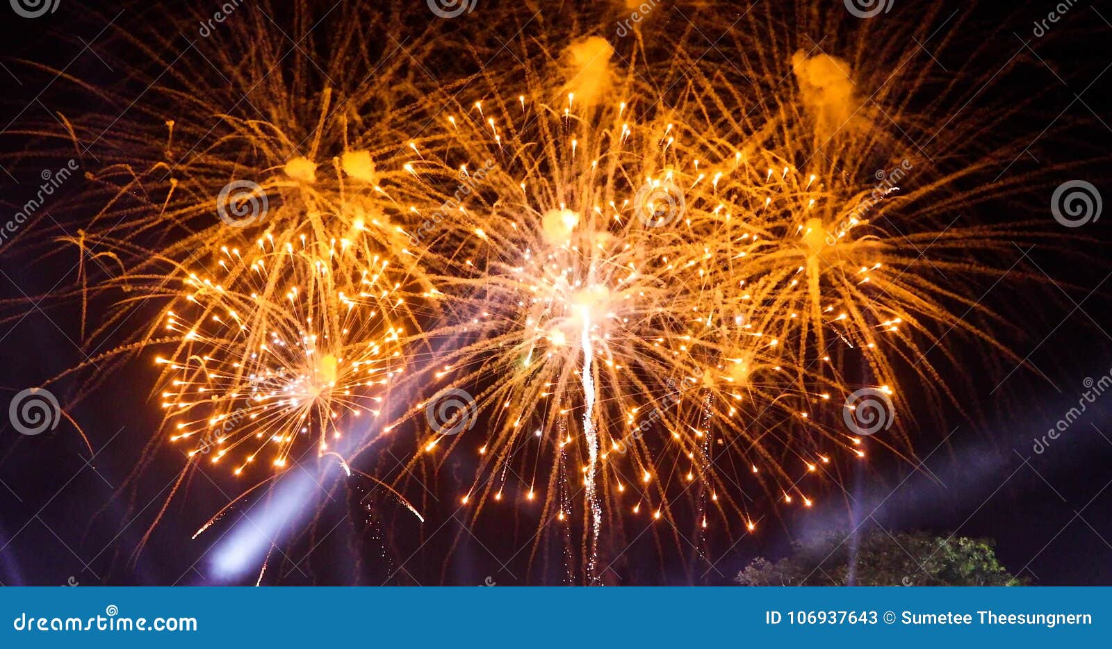 New Year Celebration Colorful Fireworks Light Up the Sky with Da Stock ...