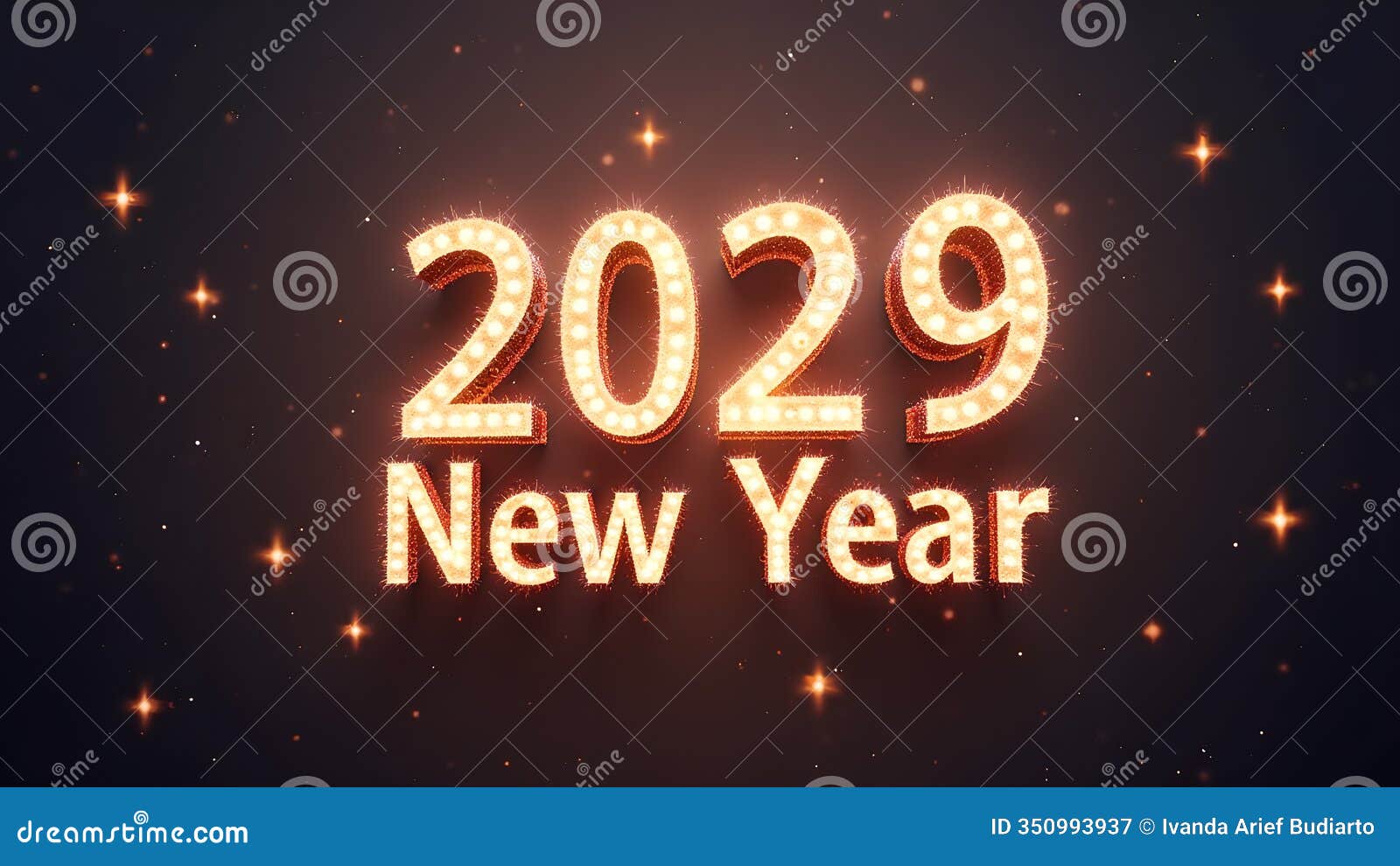2029 New Year Celebration with Glowing Lights. Concept of Beginning ...