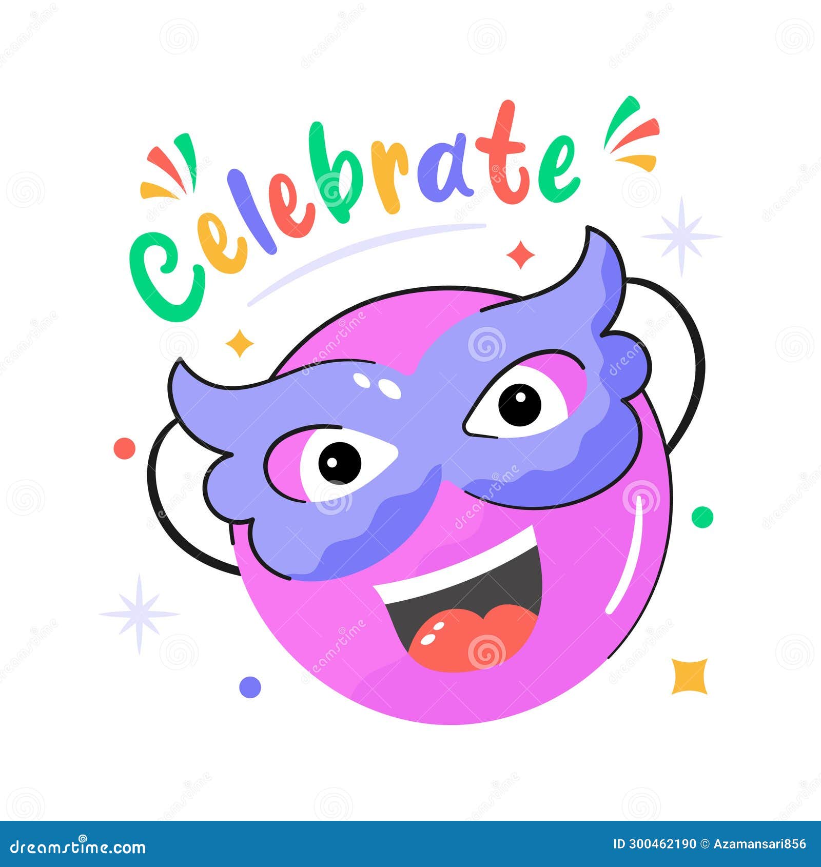 New Year Celebrations Sticker Design in Modern Handy Style Stock ...