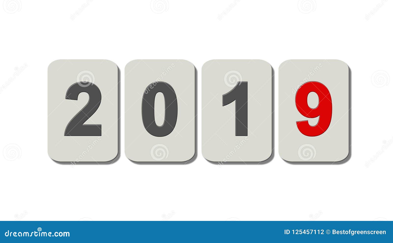New Year 2019 - Year Change - Single Numbers on Plates Stock ...