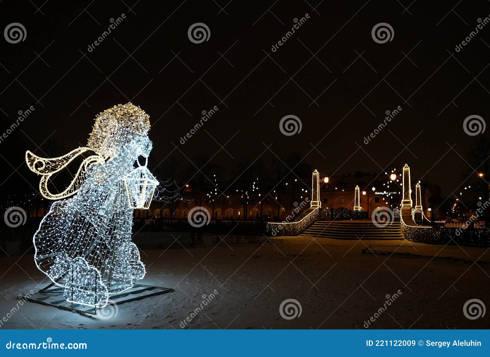 New Year and Christmas Electrical Decorations of the City Editorial ...