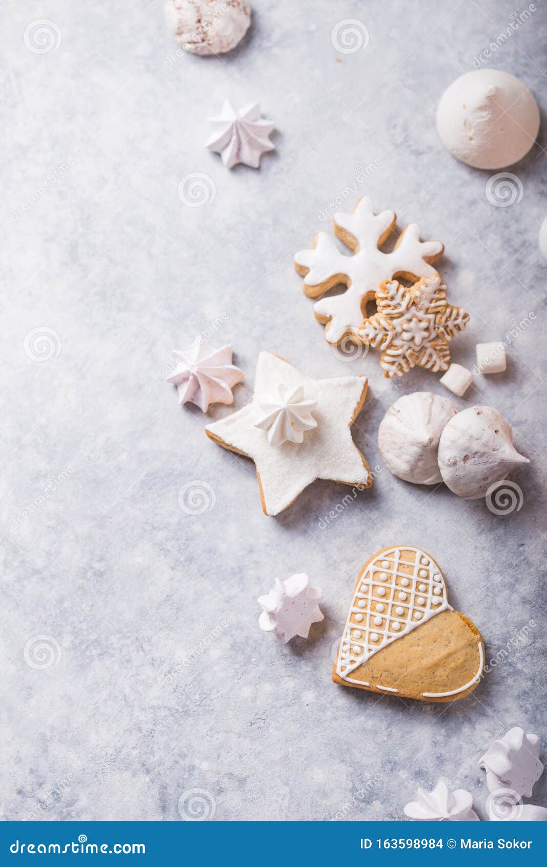 New Year and Christmas Gingerbread Composition, Free Space for Text ...