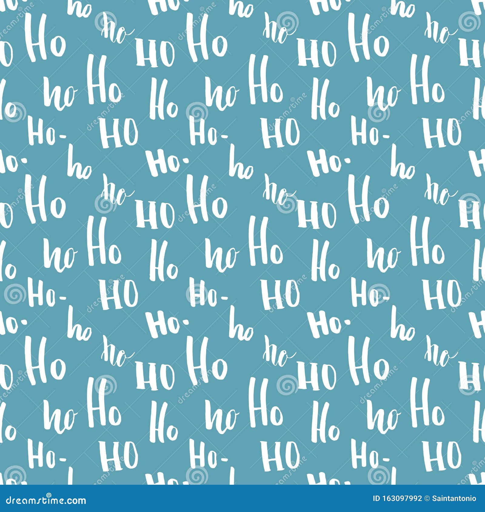 New Year and Christmas Seamless Pattern, with Ho Ho Ho Hand Drawn ...