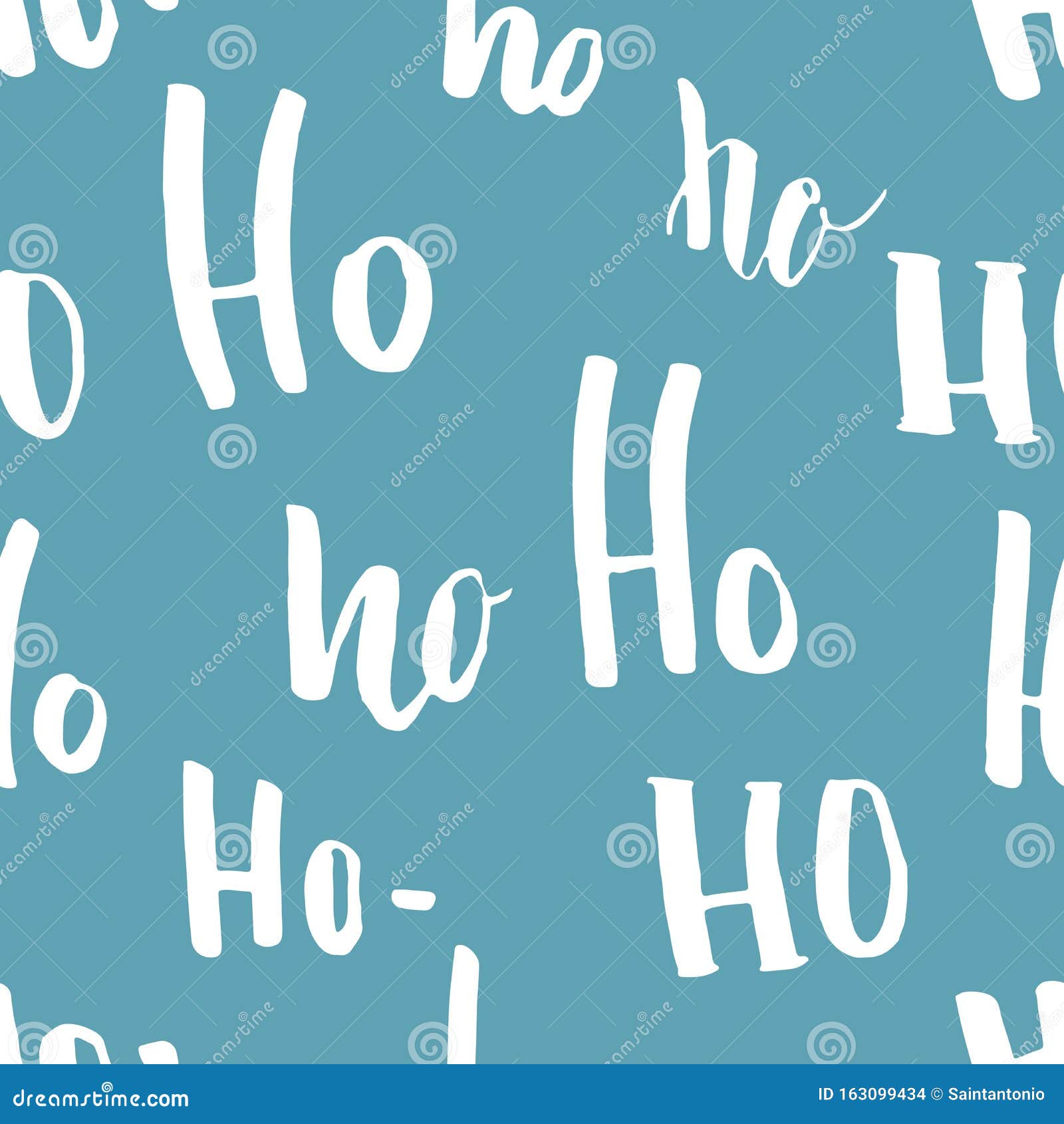 New Year and Christmas Seamless Pattern, with Ho Ho Ho Hand Drawn ...