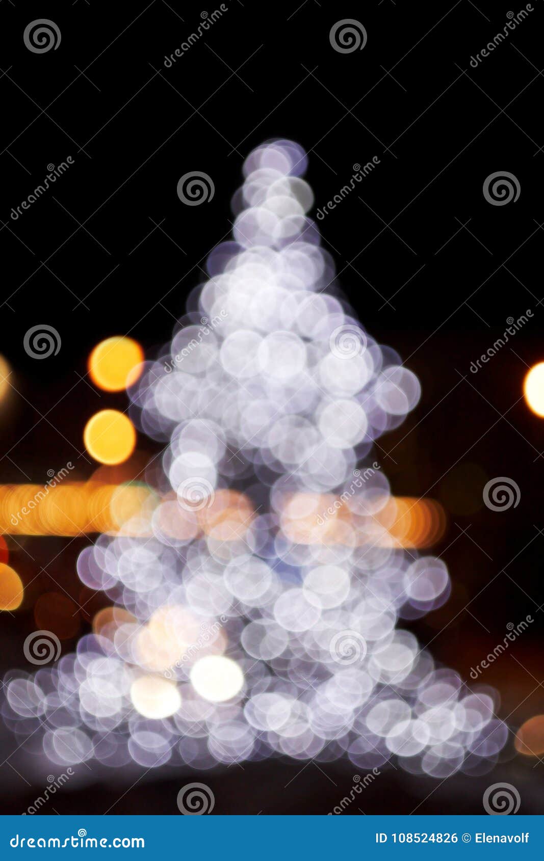 New Year. the Christmas Tree. Bright Lights Stock Photo - Image of ...