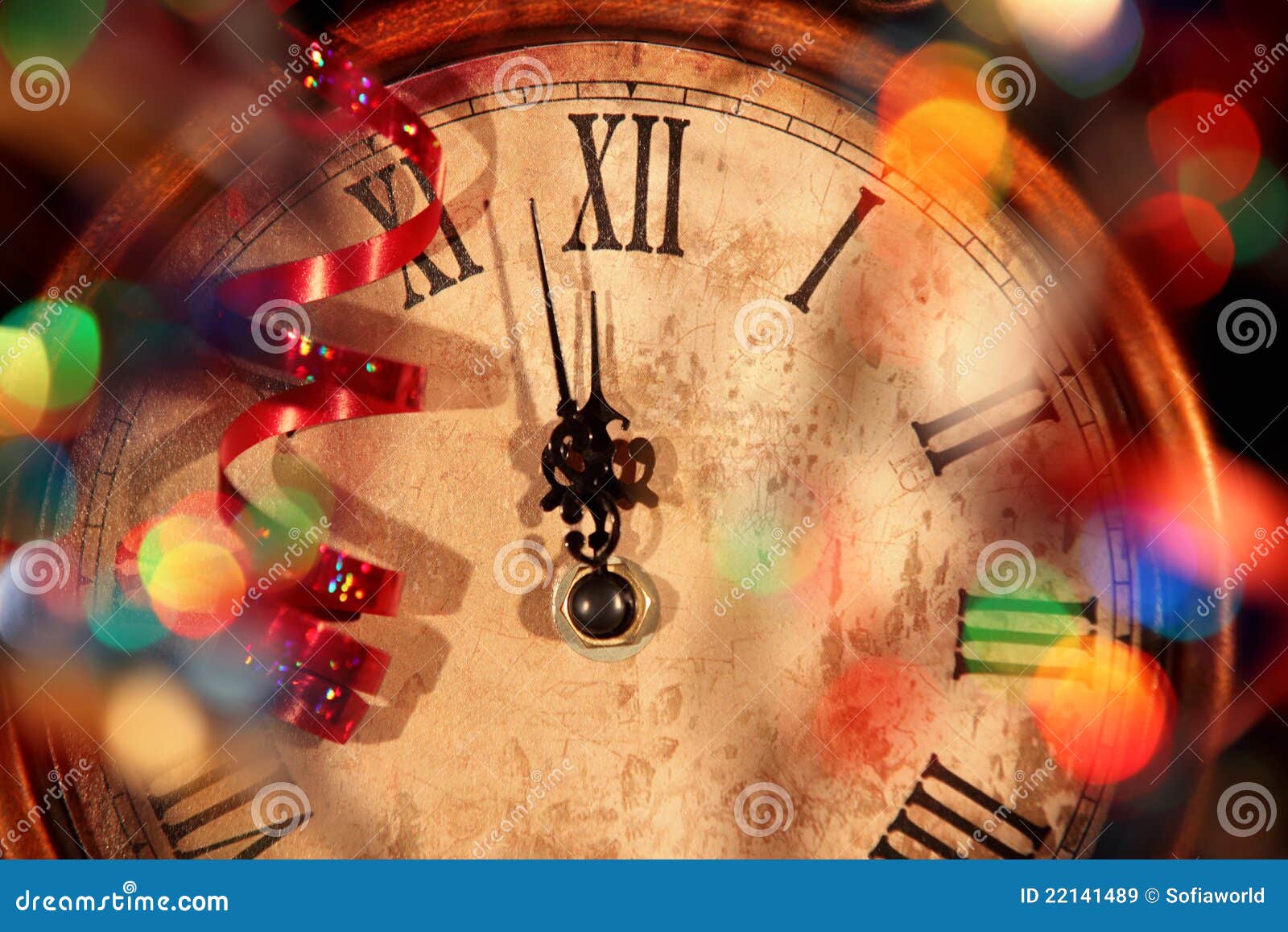 New Year Clock stock image. Image of retro, colorful - 22141489
