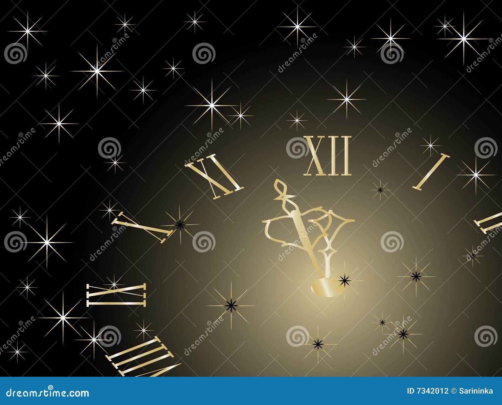 New year clock stock vector. Illustration of creativity - 7342012