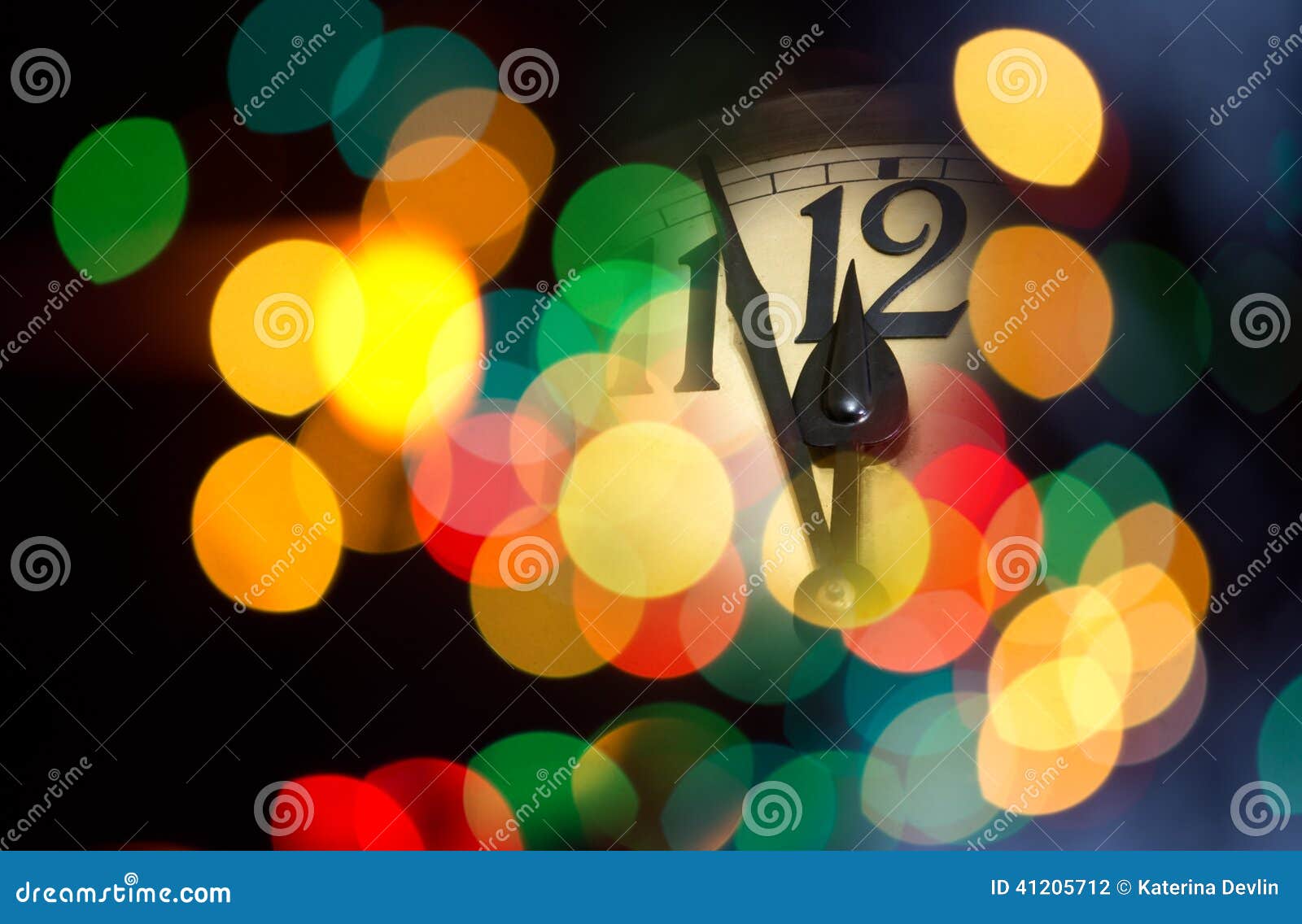 New year clock stock photo. Image of yule, color, face - 41205712