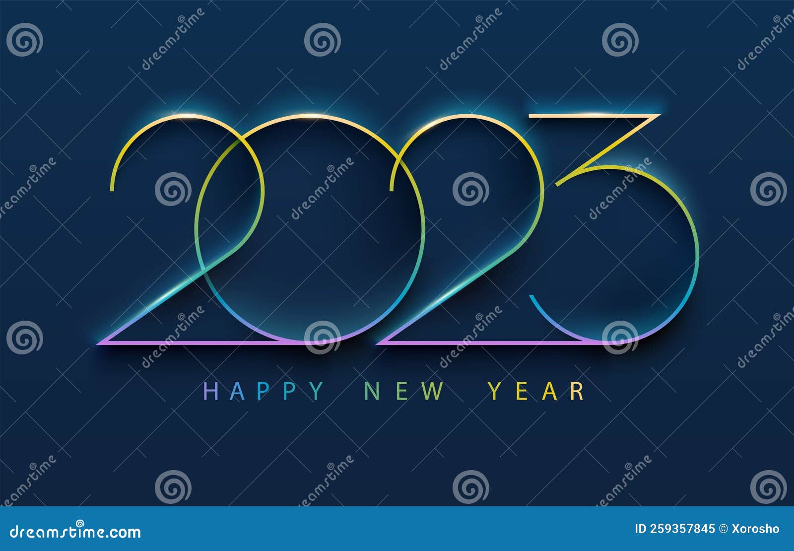 New Year 2023. Colored Numbers on Blue Background Stock Vector ...