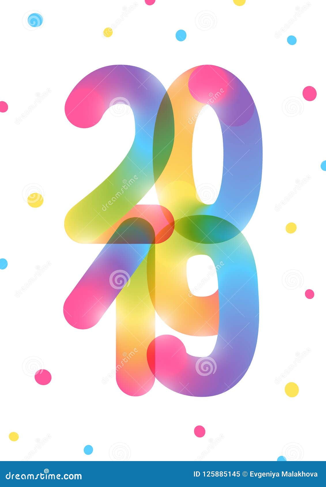 New Year Concept - Color 2019 Numbers Stock Vector - Illustration of ...