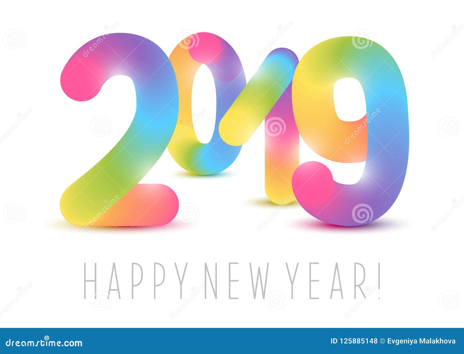 New Year Concept - Color 2019 Numbers Stock Vector - Illustration of ...