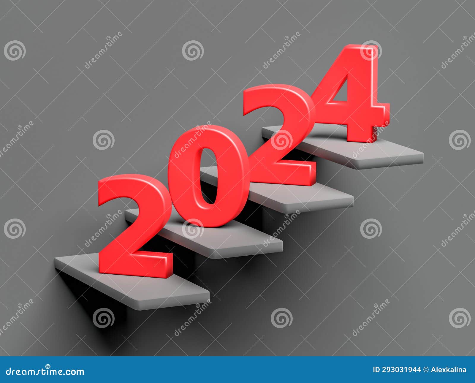 New Year Concept. Slanted Numbers 2024 With Blank Red Background For ...