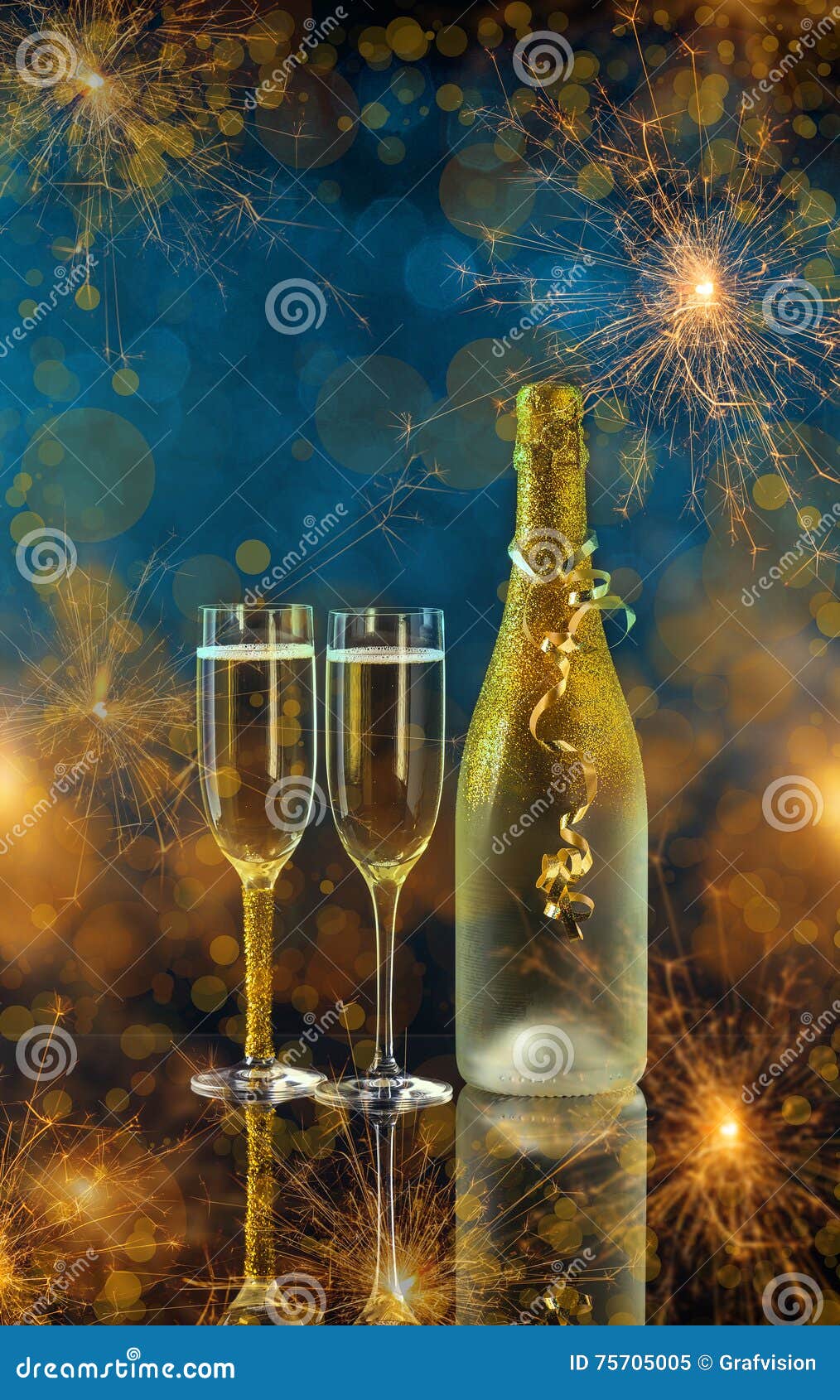 New Year concept stock image. Image of glass, congratulations - 75705005