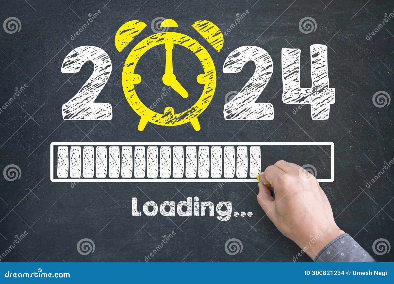 New Year Concepts 2024 Countdown Clock on Blackboard Stock Photo ...