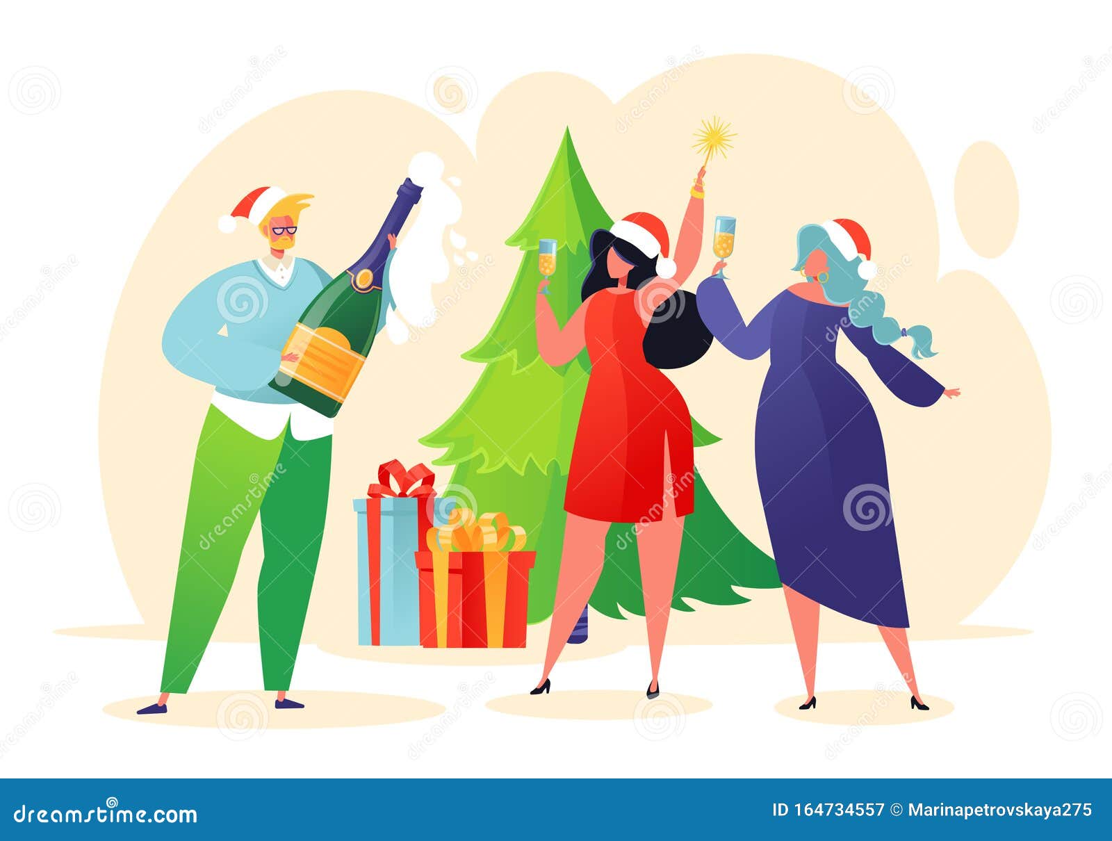 Happy Colleagues Having Fun in Office. Flat Cartoon, Vector ...