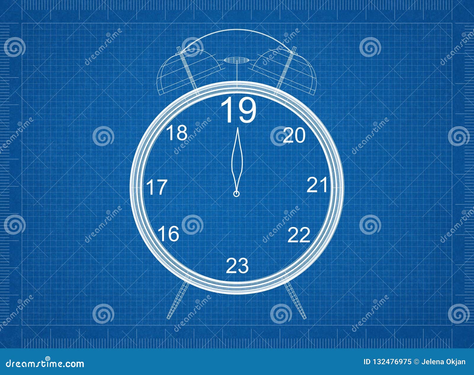 New Year Countdown Clock Blueprint Stock Image - Image of holiday ...