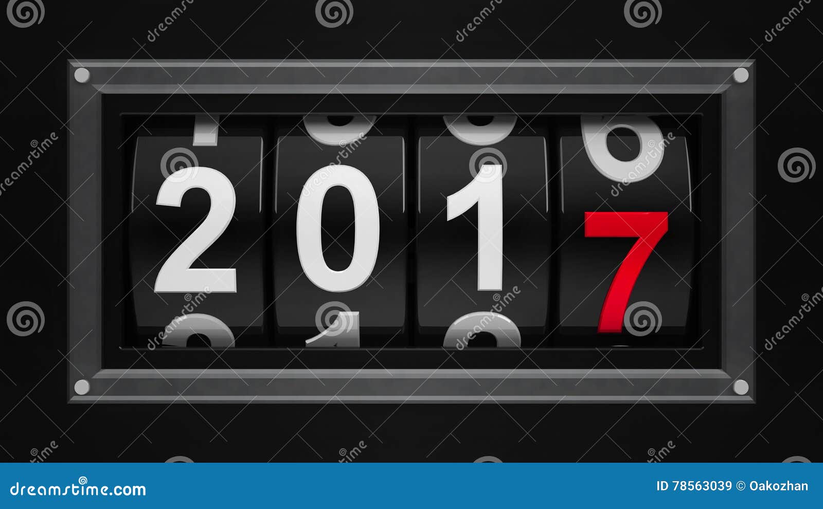 New year 2017 counter 3 stock illustration. Illustration of happy ...