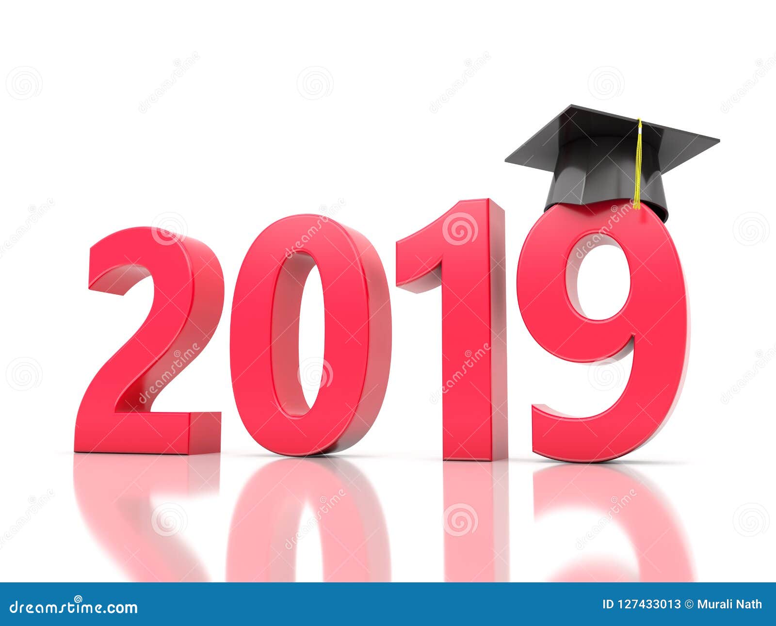 New Year 2019 Creative Design Concept with Graduation Cap Stock ...