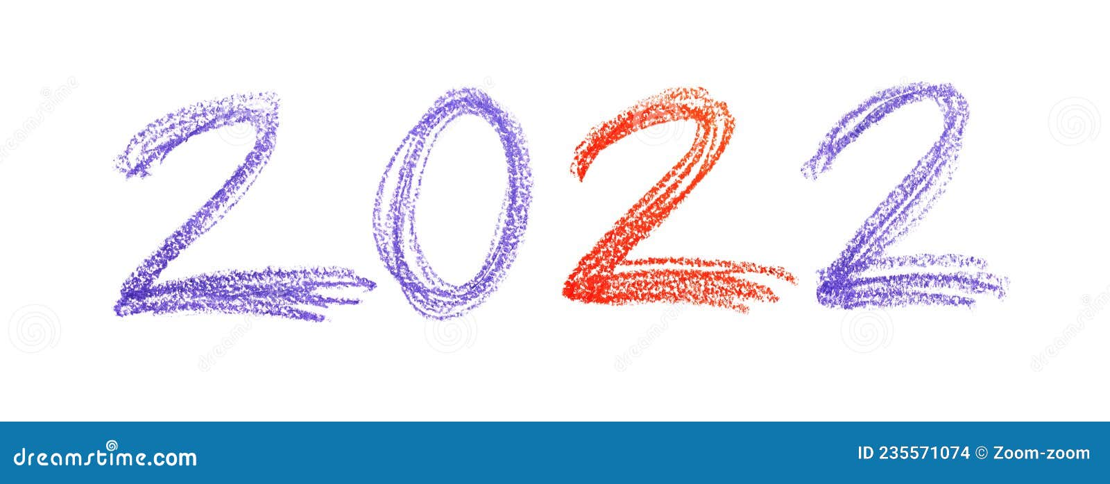 New Year 2022 - Cursive Numbers by Crayon Stock Photo - Image of pencil ...