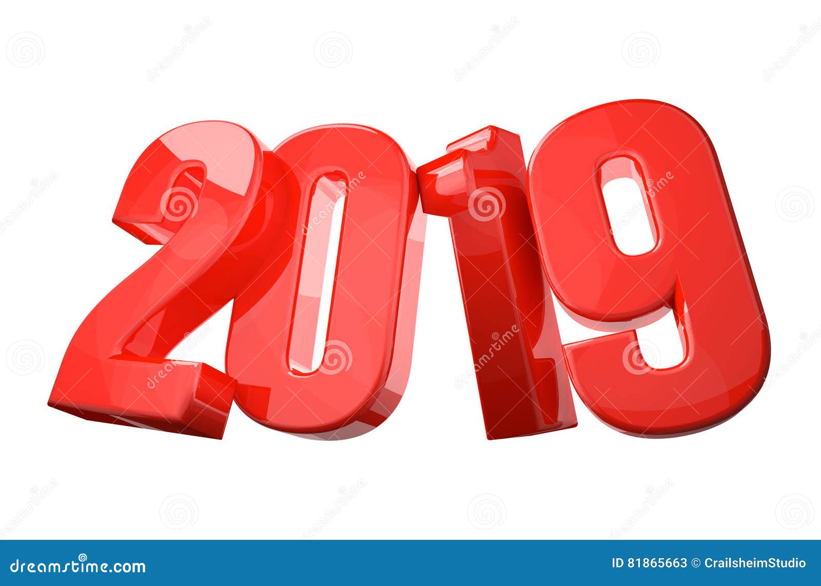 2019 new year 3d render 3d stock illustration. Illustration of isolated ...