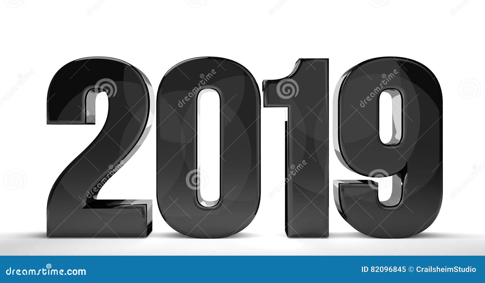 2019 New Year 3d Render Sylvester Number Stock Illustration ...