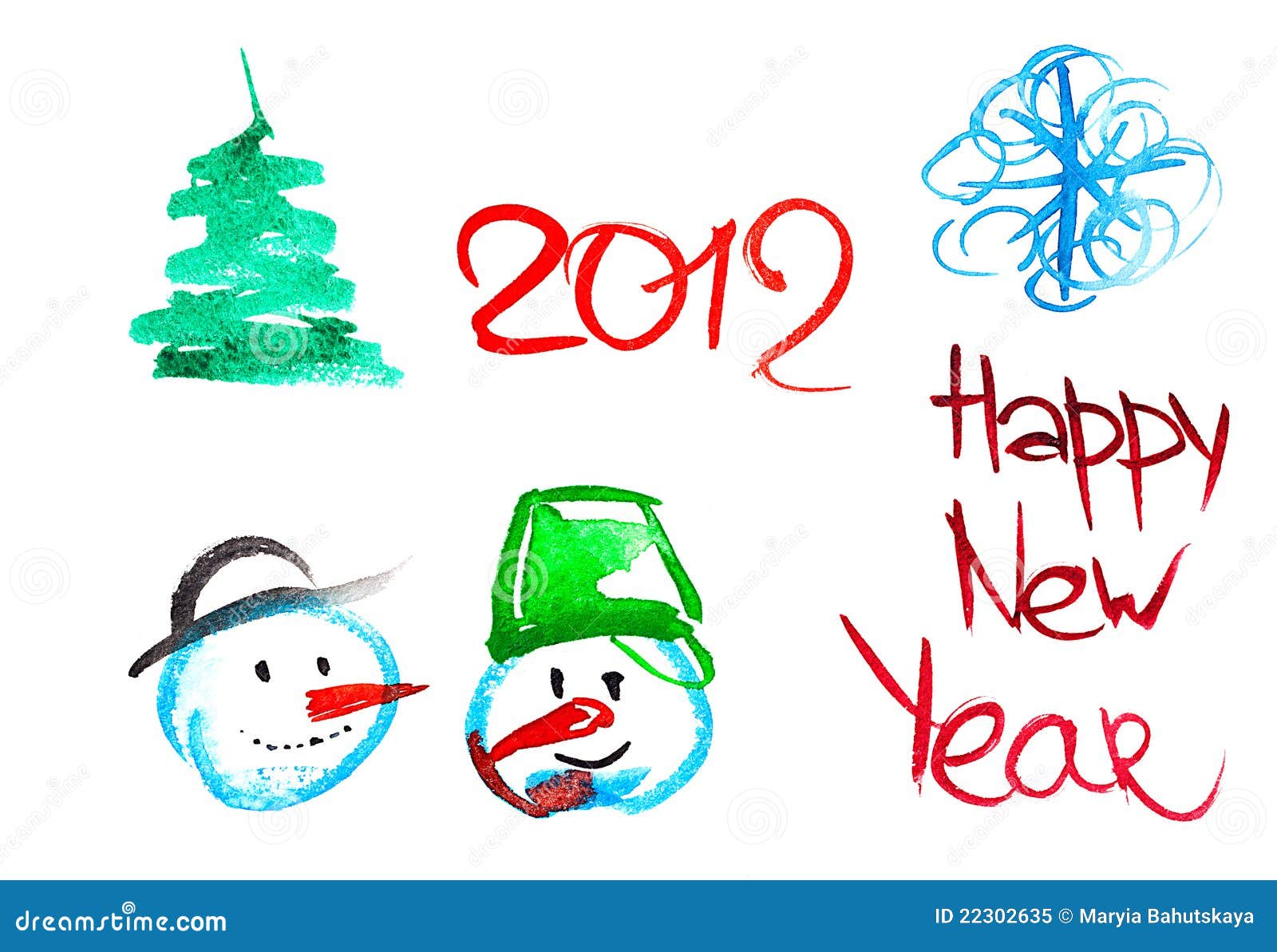 New Year Elements stock illustration. Illustration of snowflake - 22302635