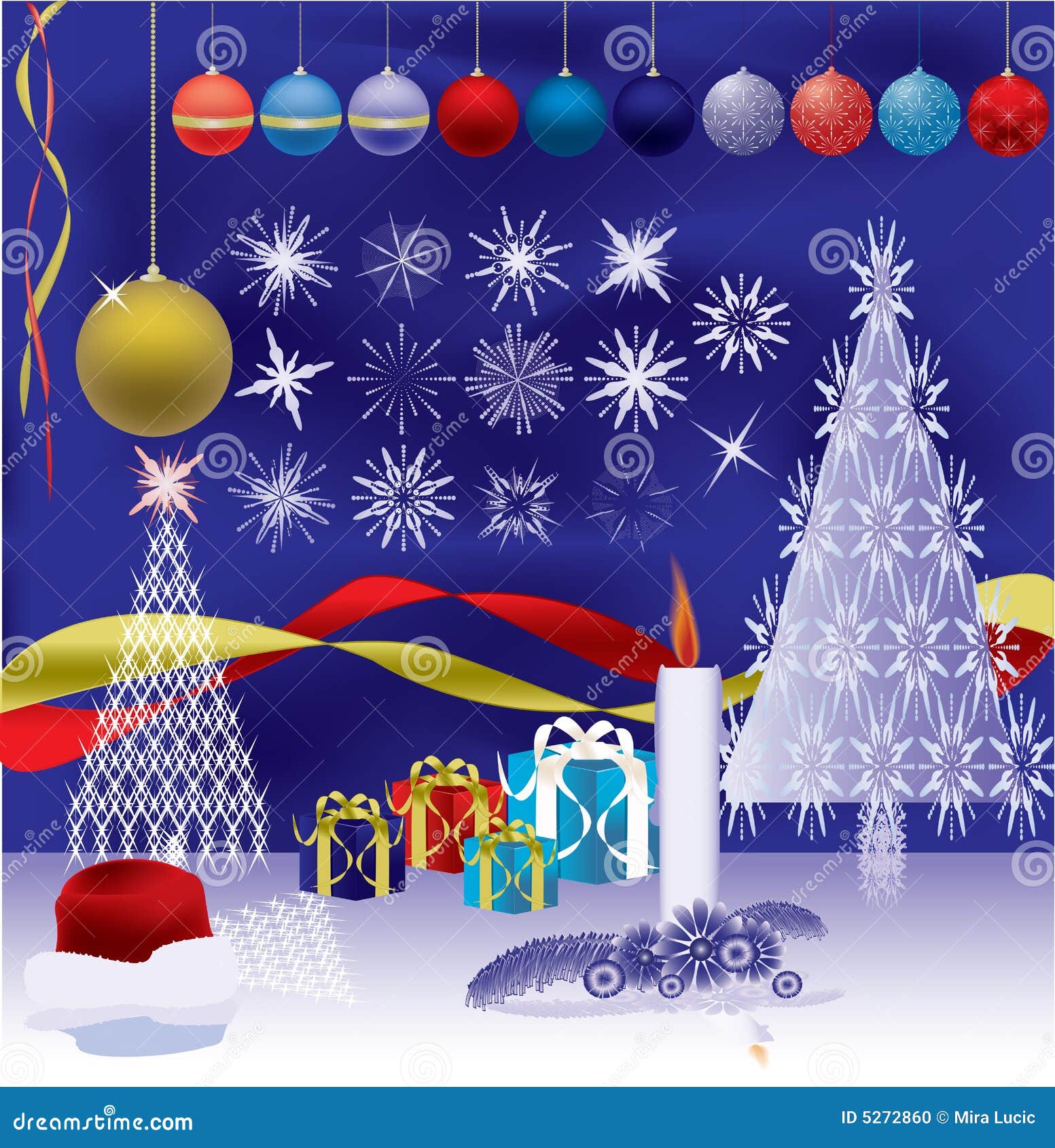 New Year Elements Illustration Stock Illustration - Illustration of ...