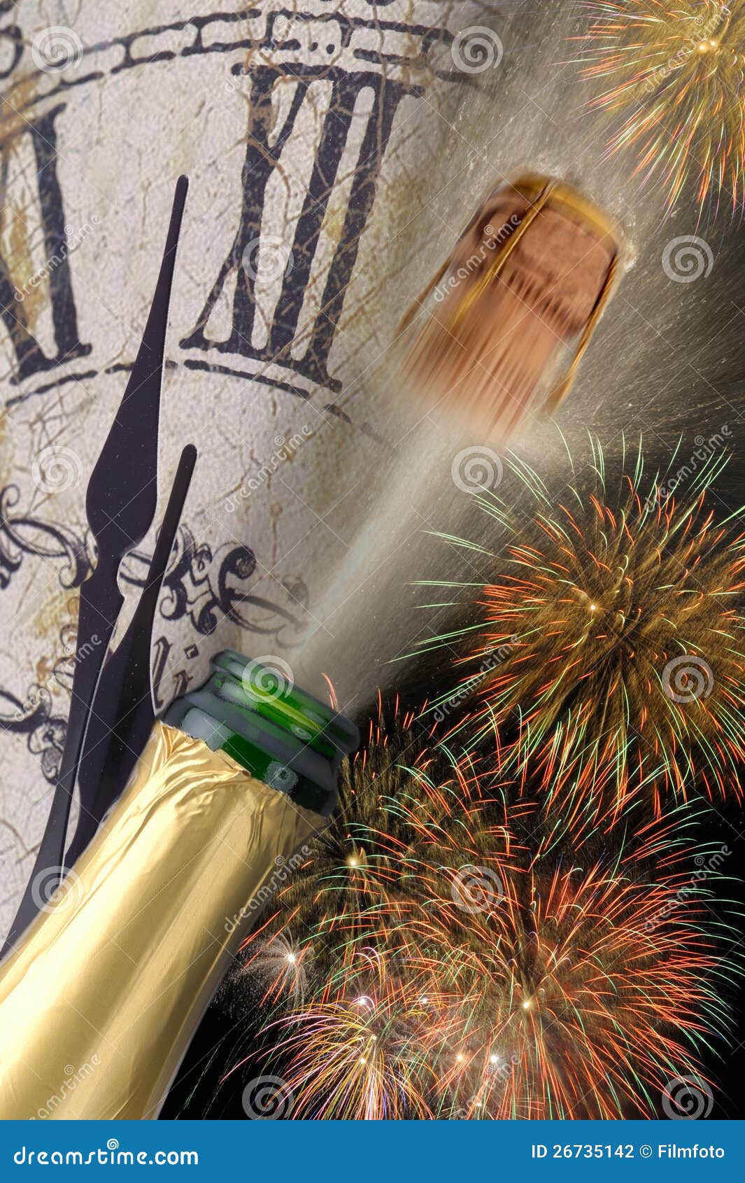 New year firework stock photo. Image of alcohol, cork - 26735142
