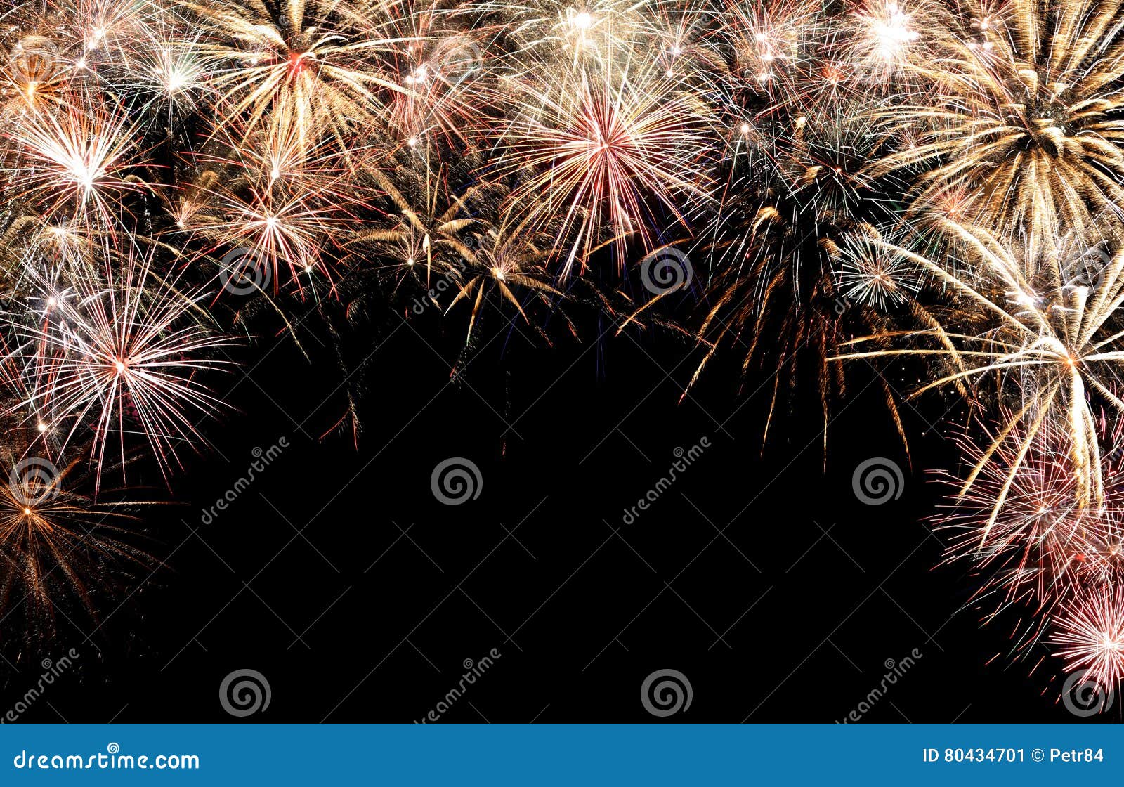 New Year Fireworks Frame Background Stock Image - Image of abstract ...