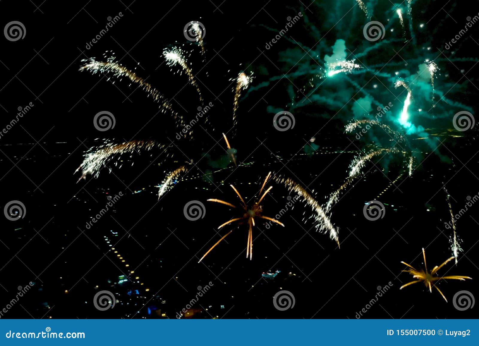 New Year Fireworks, Inside View of Fireworks Stock Photo - Image of ...
