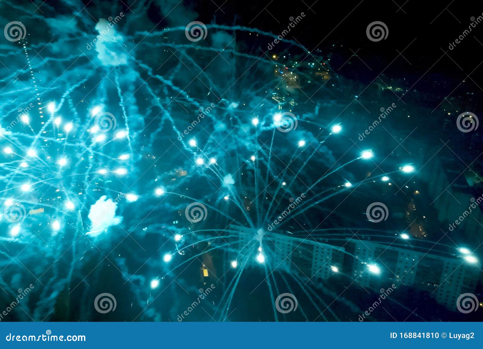 New Year Fireworks, Inside View of Fireworks Stock Photo - Image of ...