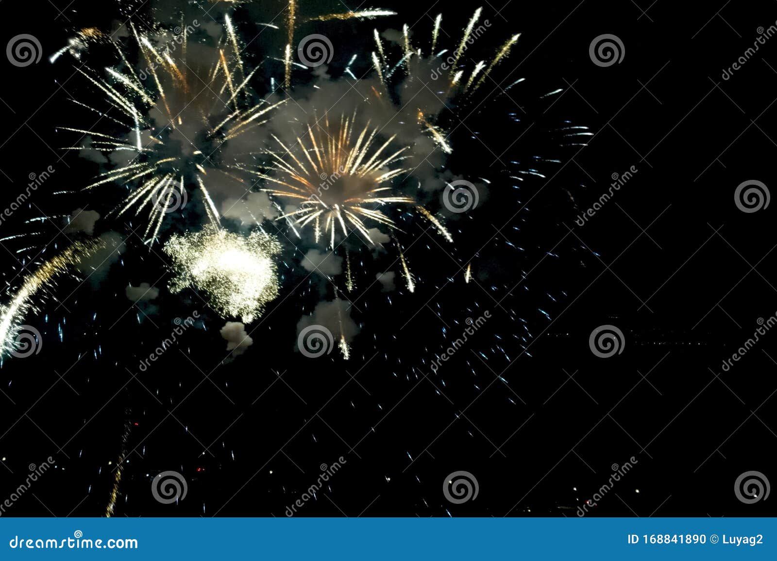 New Year Fireworks, Inside View of Fireworks Stock Photo - Image of ...