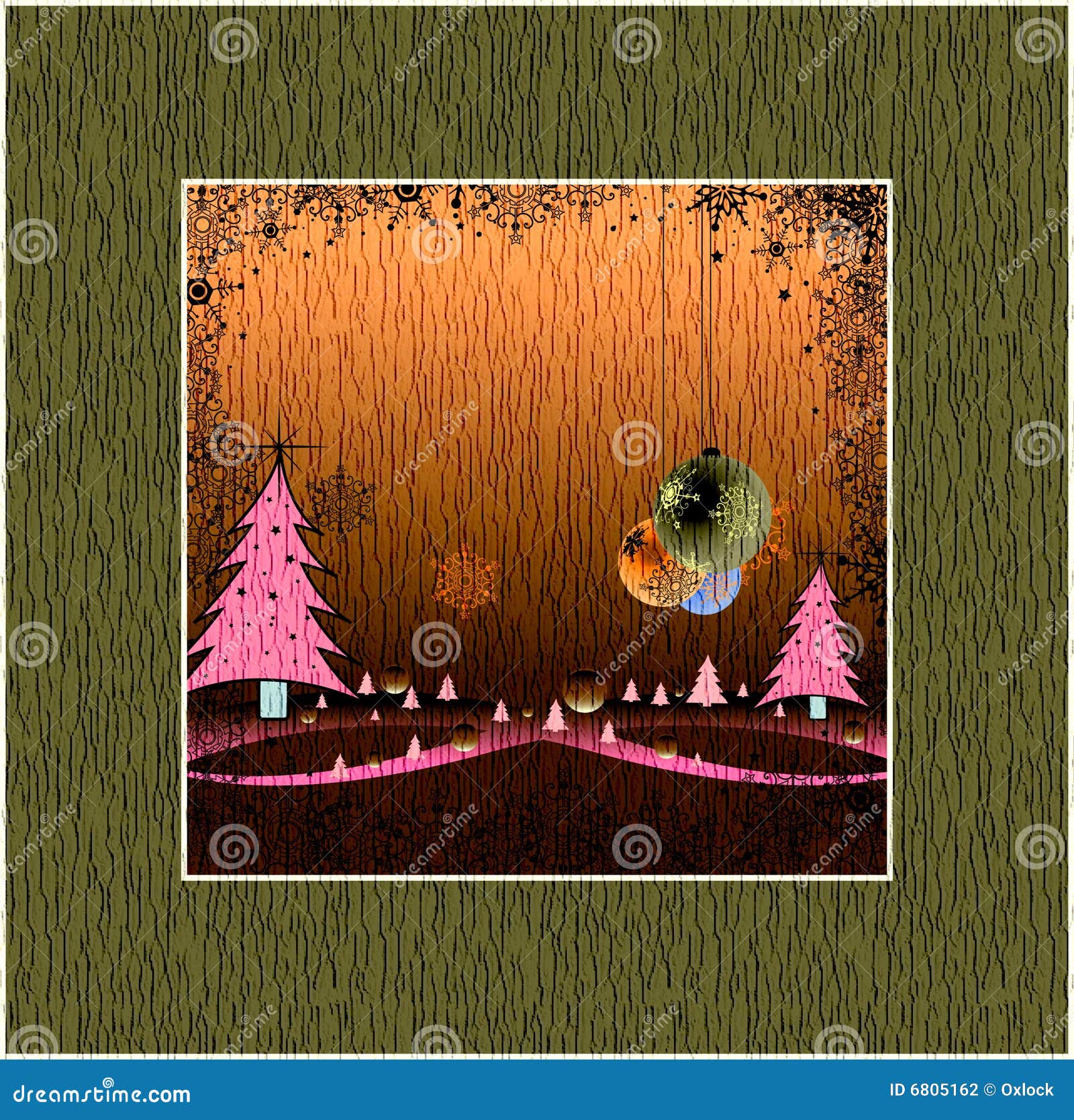 New Year frame stock illustration. Illustration of landscape - 6805162