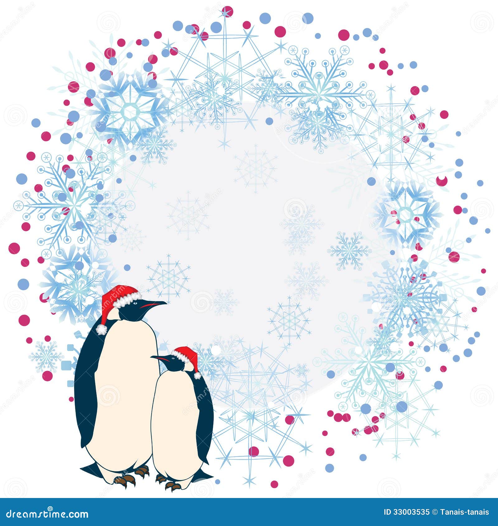 New Year Frame with Penguins Stock Vector - Illustration of white ...
