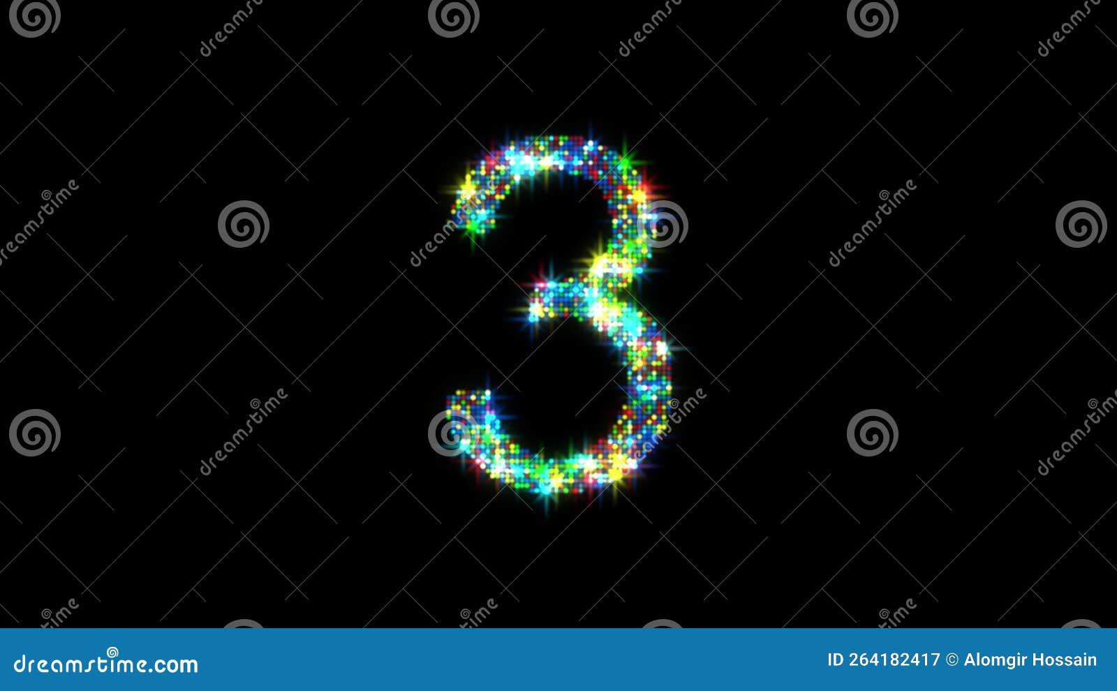 New Year Glowing Countdown Timer from 10 To 0 Seconds Animation ...