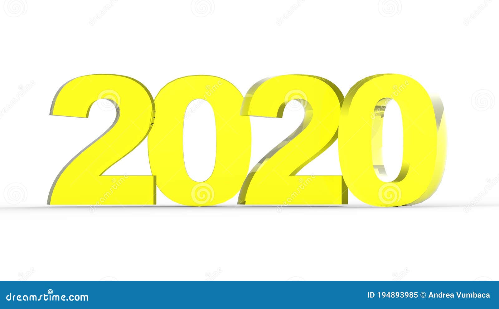 New Year 2020 Golden Bold Letters 3d Render Illustration Stock ...