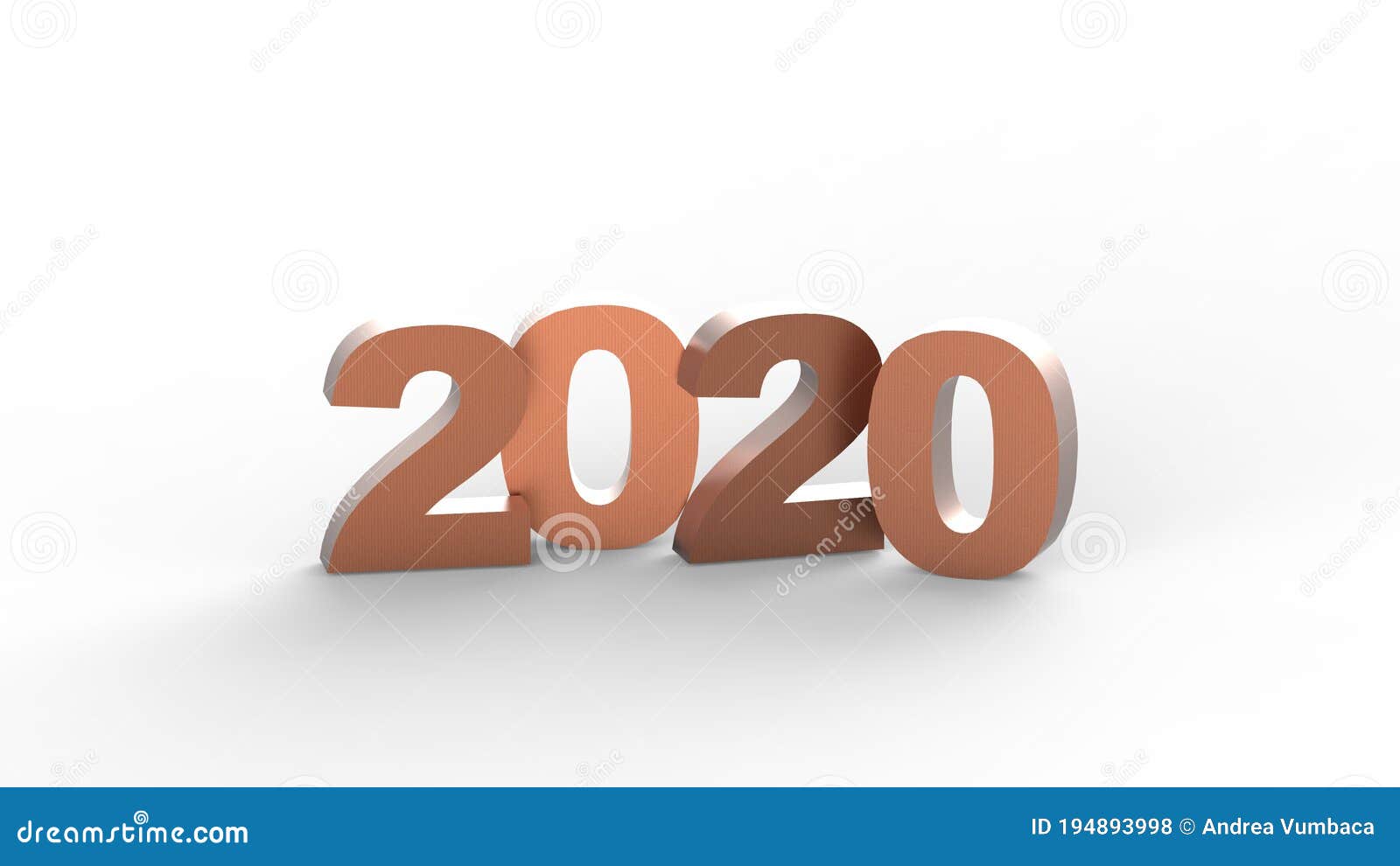 New Year 2020 Golden Bold Letters 3d Render Illustration Stock ...